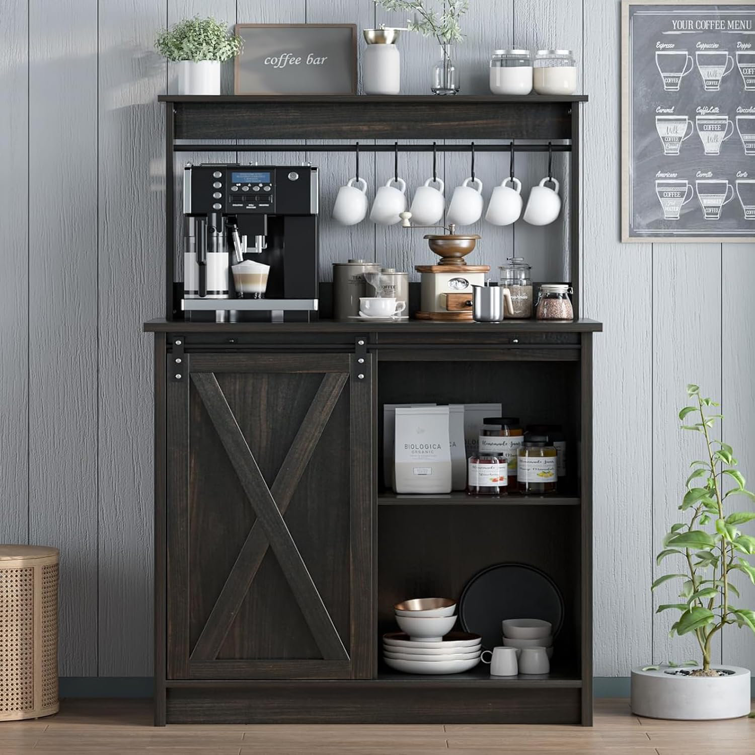 Farmhouse coffee hutch store
